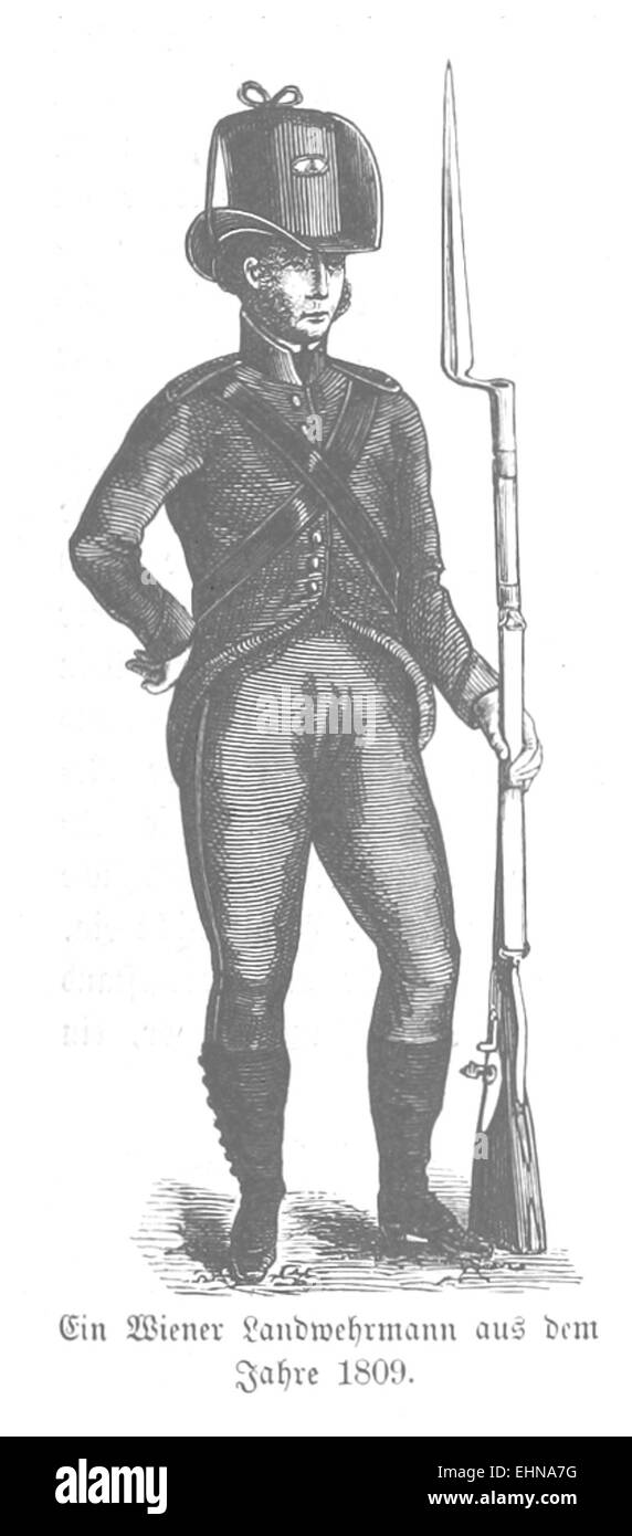 This 1872 illustration by Weiss portrays a Wiener Landwehrmann ...