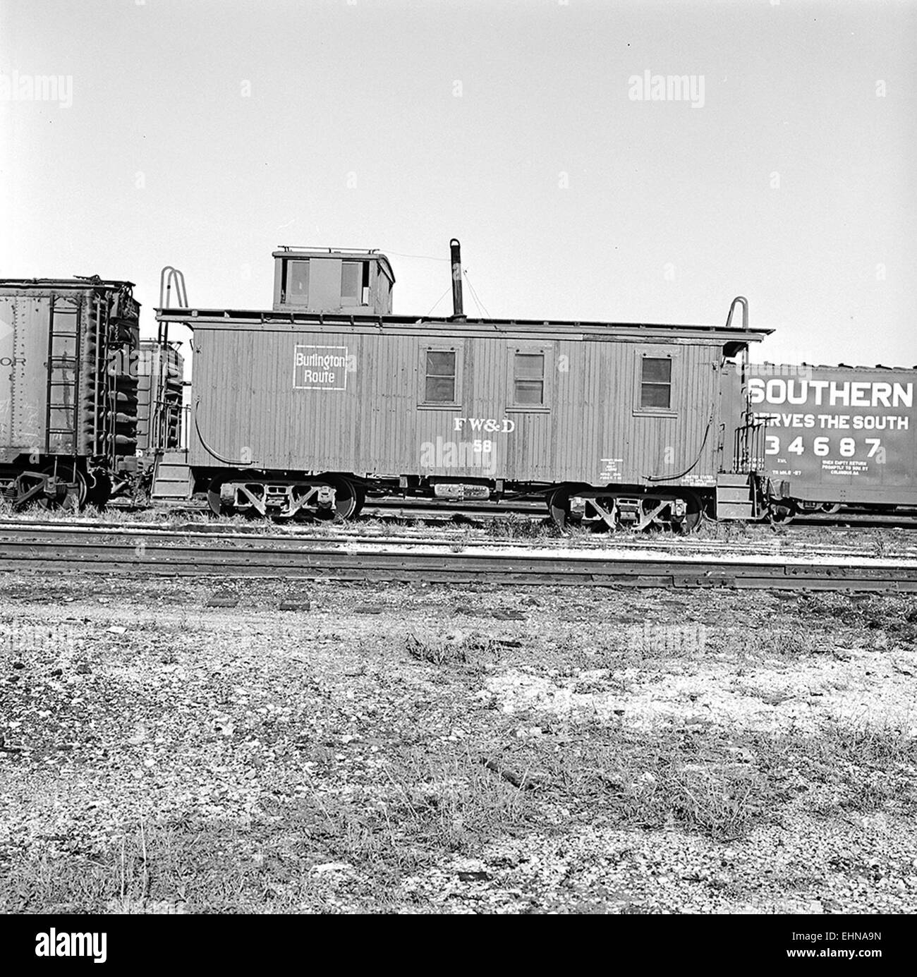 Caboose 58 from the Fort Worth & Denver City Railroad represents an ...