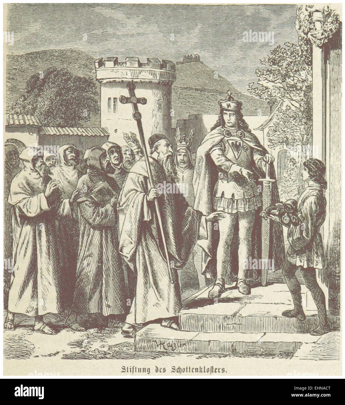 An 1872 illustration by Weiss depicts the founding of the ...
