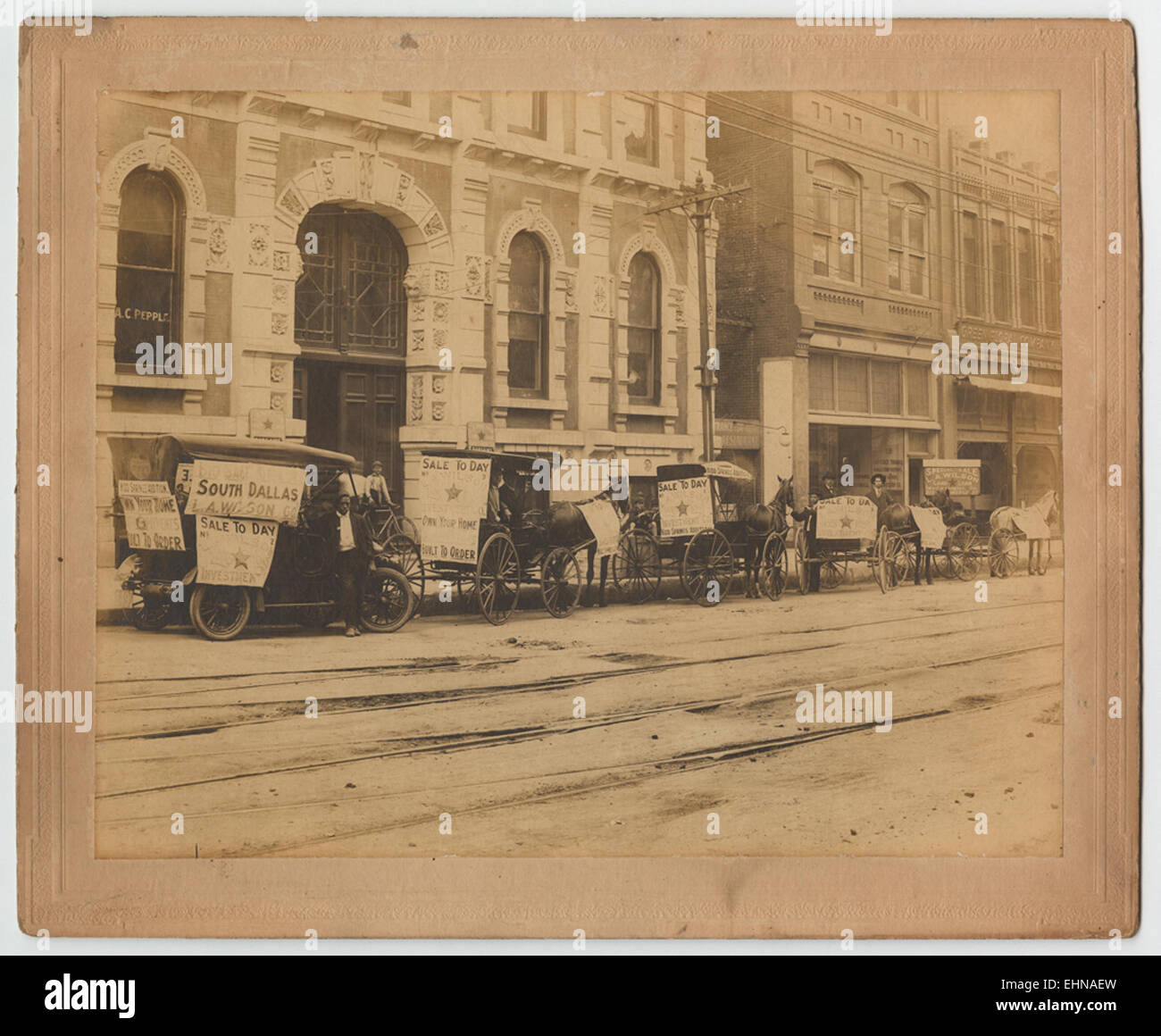 This historical image depicts various aspects of urban life, including ...