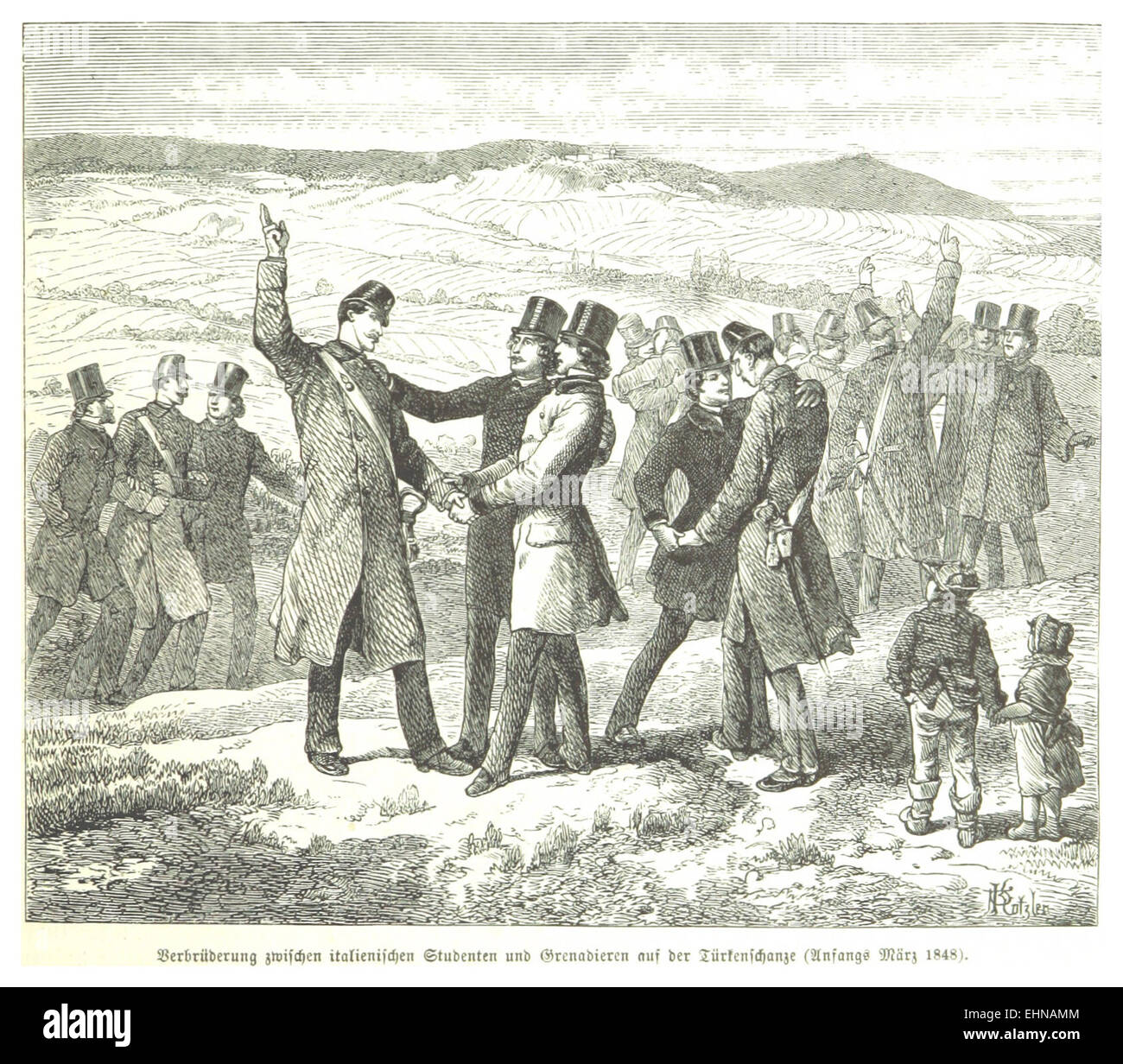 This 1872 illustration portrays a brotherhood scene at the Turkish ...