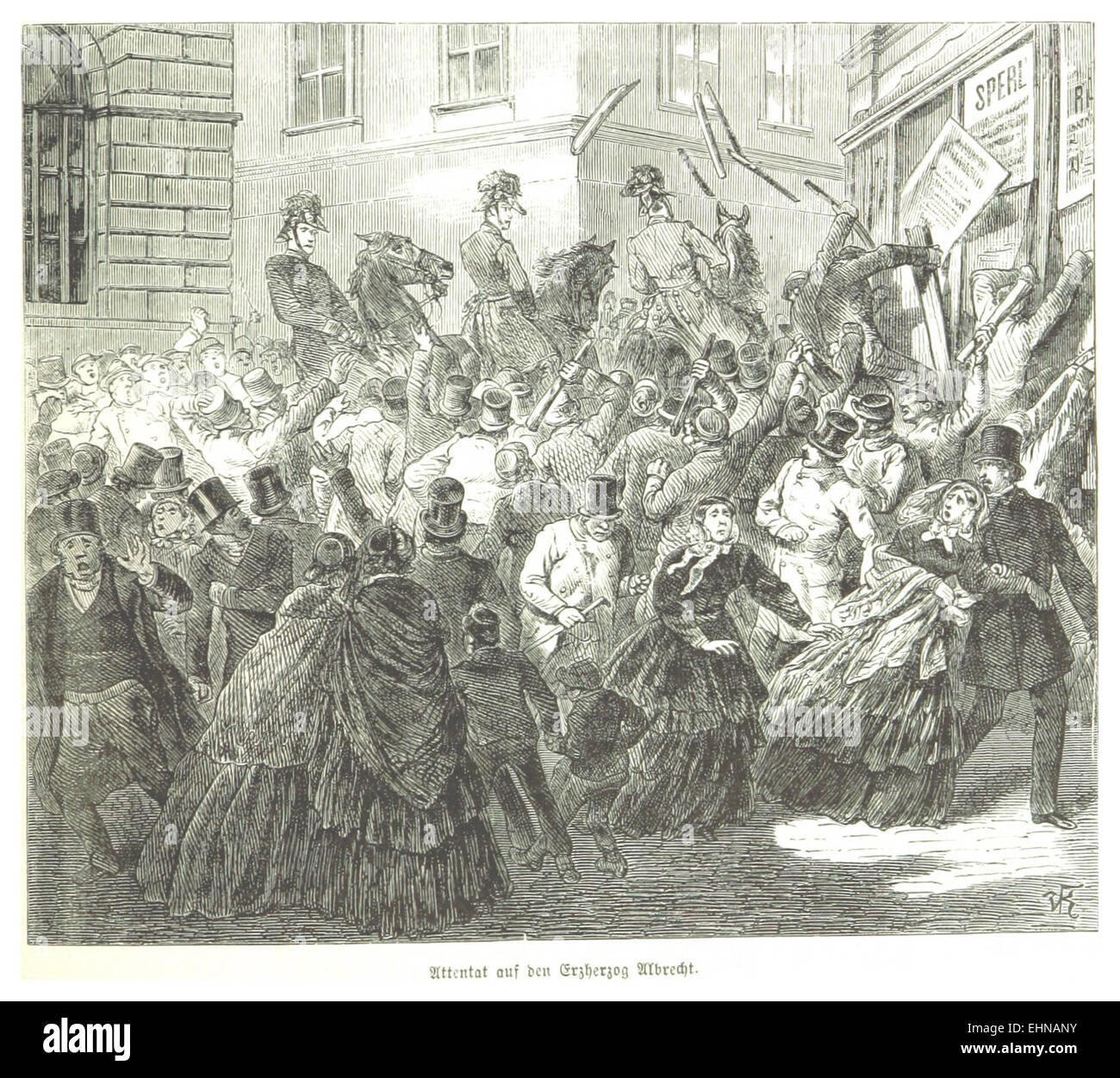 This 1872 illustration depicts the assassination attempt on Archduke ...
