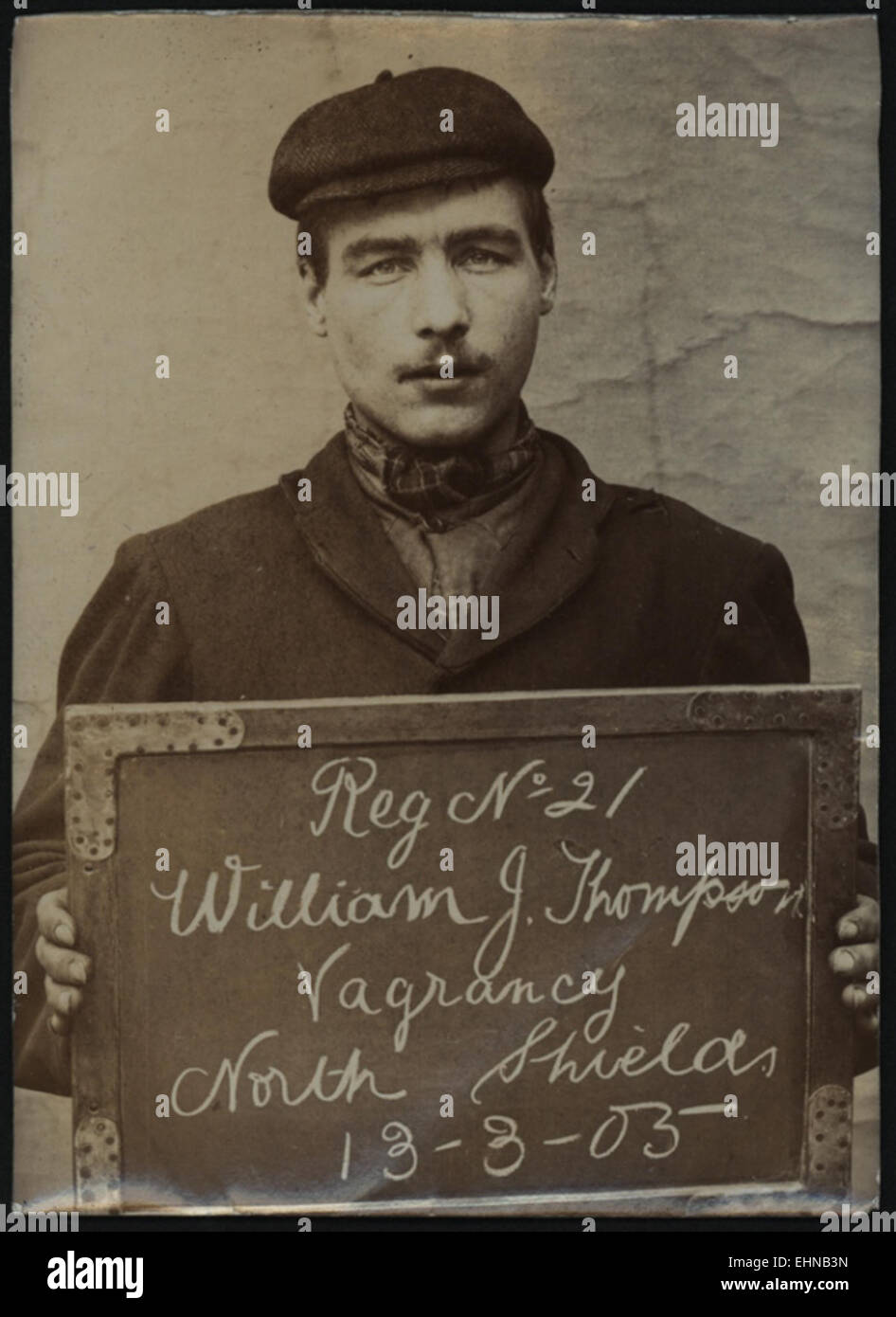 This 19th-century mug shot of William J. Thompson from North Shields ...