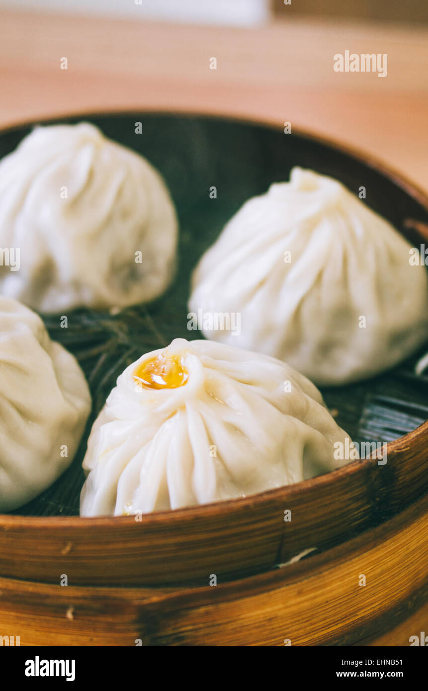 Shanghai soup dumplings with crab fat, one of the popular chinese food ...