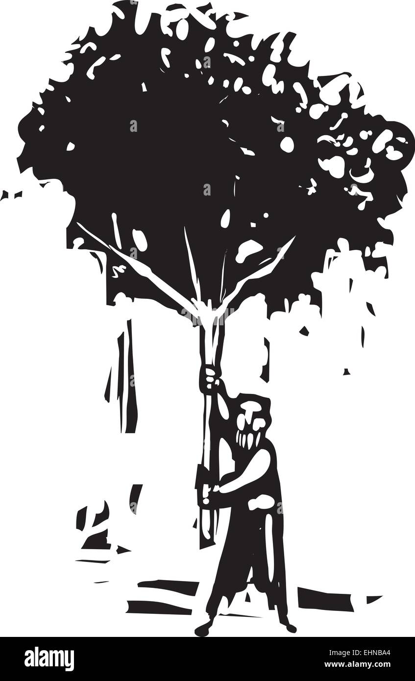 Man carrying wood forest Stock Vector Images - Alamy