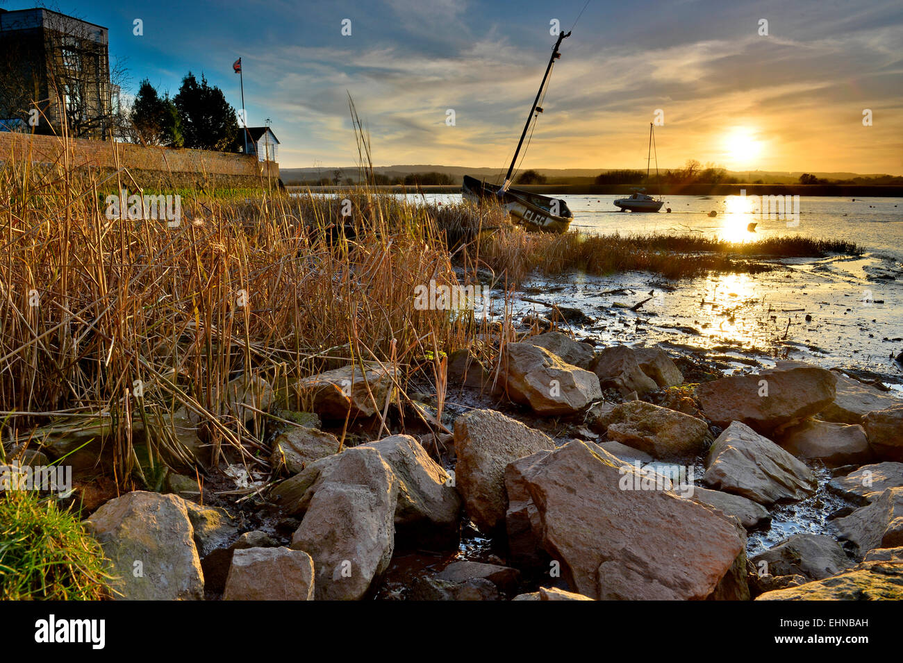 A view of the River Exe Estuary from Topsham - Devon - UK Stock Photo ...