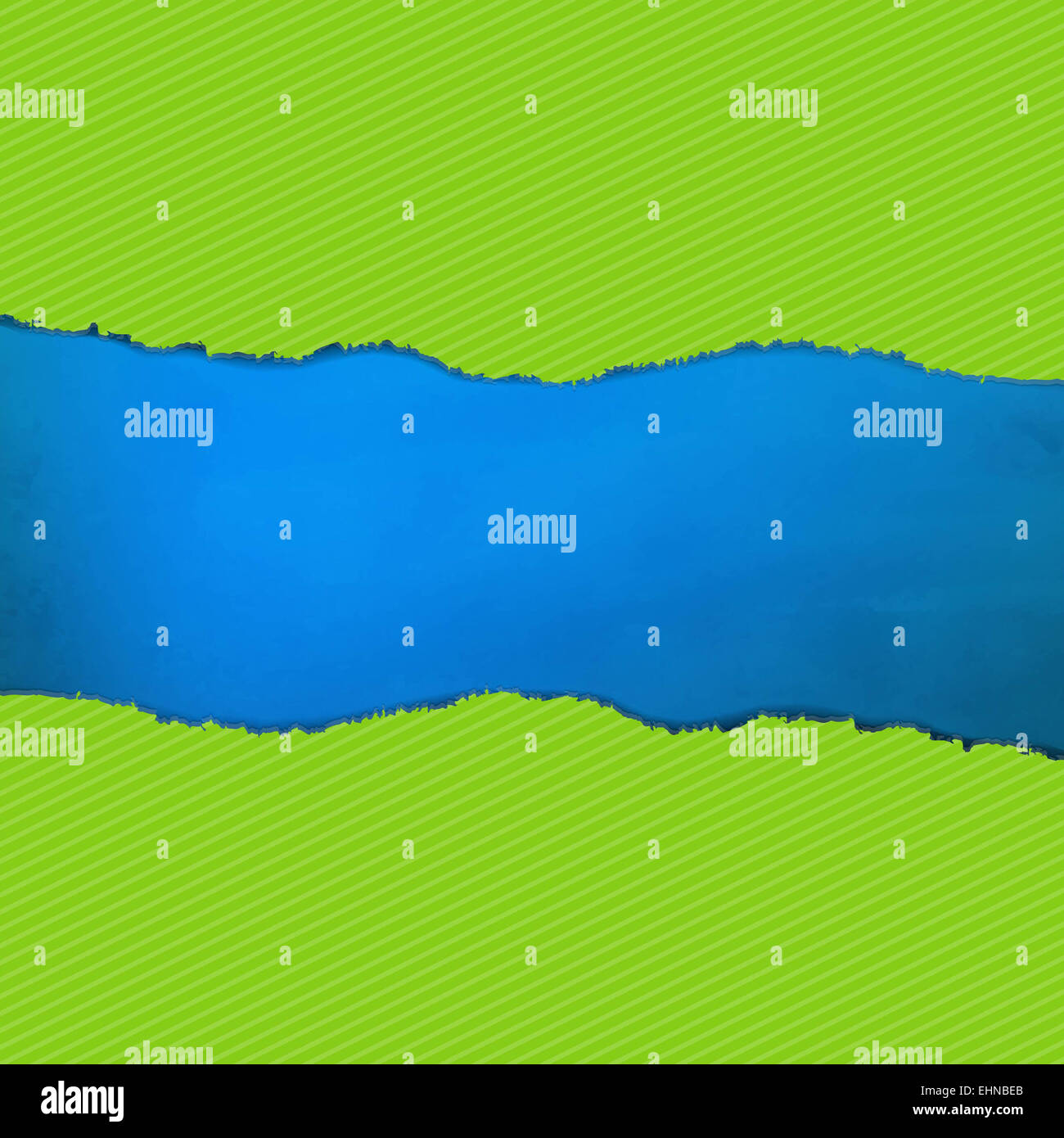 Blue Texture With Green Rip Paper Stock Photo - Alamy