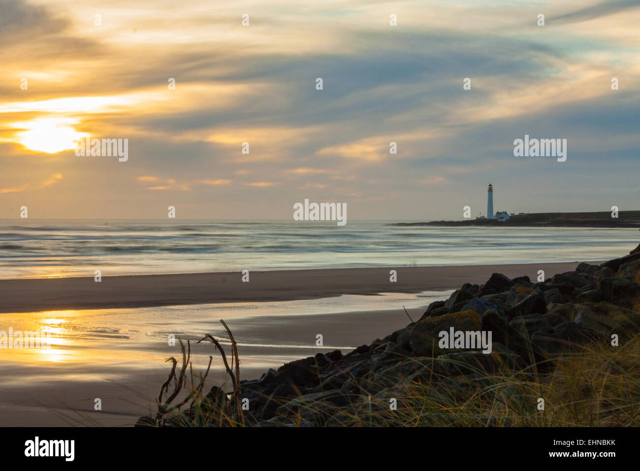 Scurdie Ness lighthouse Stock Photo - Alamy