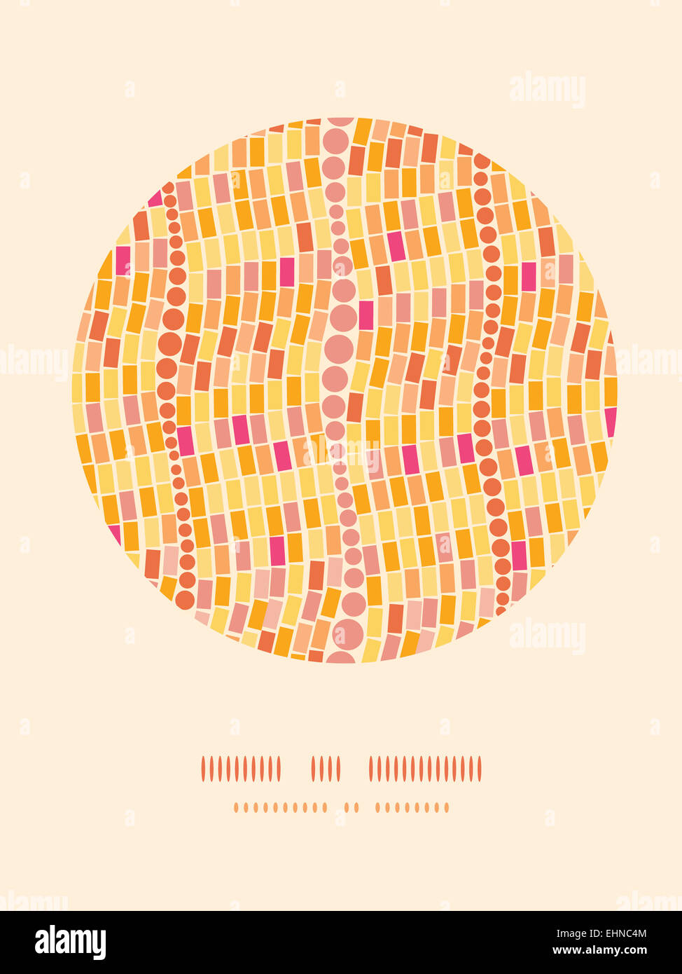 Fire mosaic tiles circle decor pattern background Stock Photo - Alamy