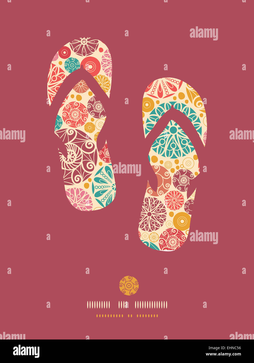 Abstract decorative circles flip flops pattern background Stock Photo - Alamy