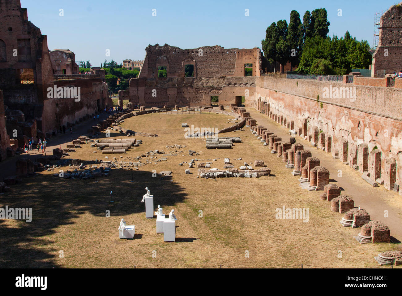 Roman remains in Rome - garden imperial complex Stock Photo - Alamy