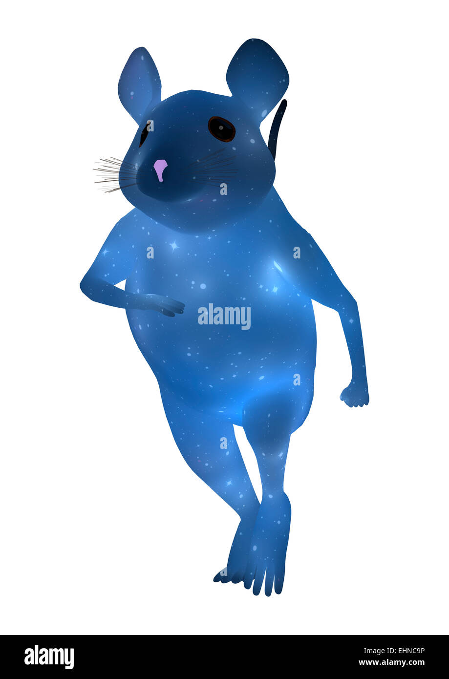 3D digital render of a blue house mouse isolated on white background ...