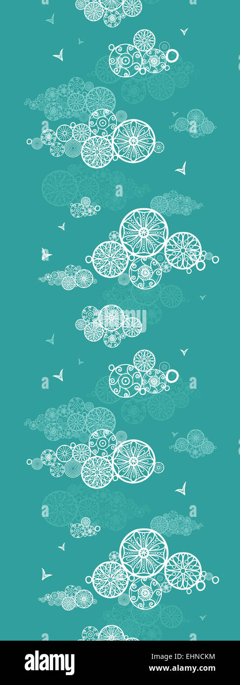 Doodle clouds abstract vertical seamless pattern border Stock Photo - Alamy