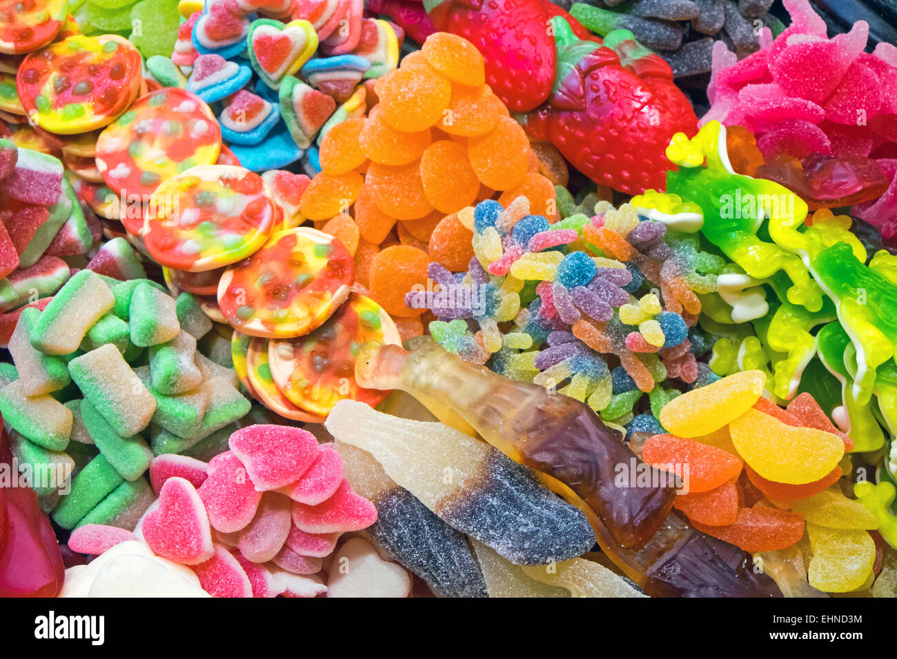 Colourful candy at the Boqueria in Barcelona Stock Photo - Alamy