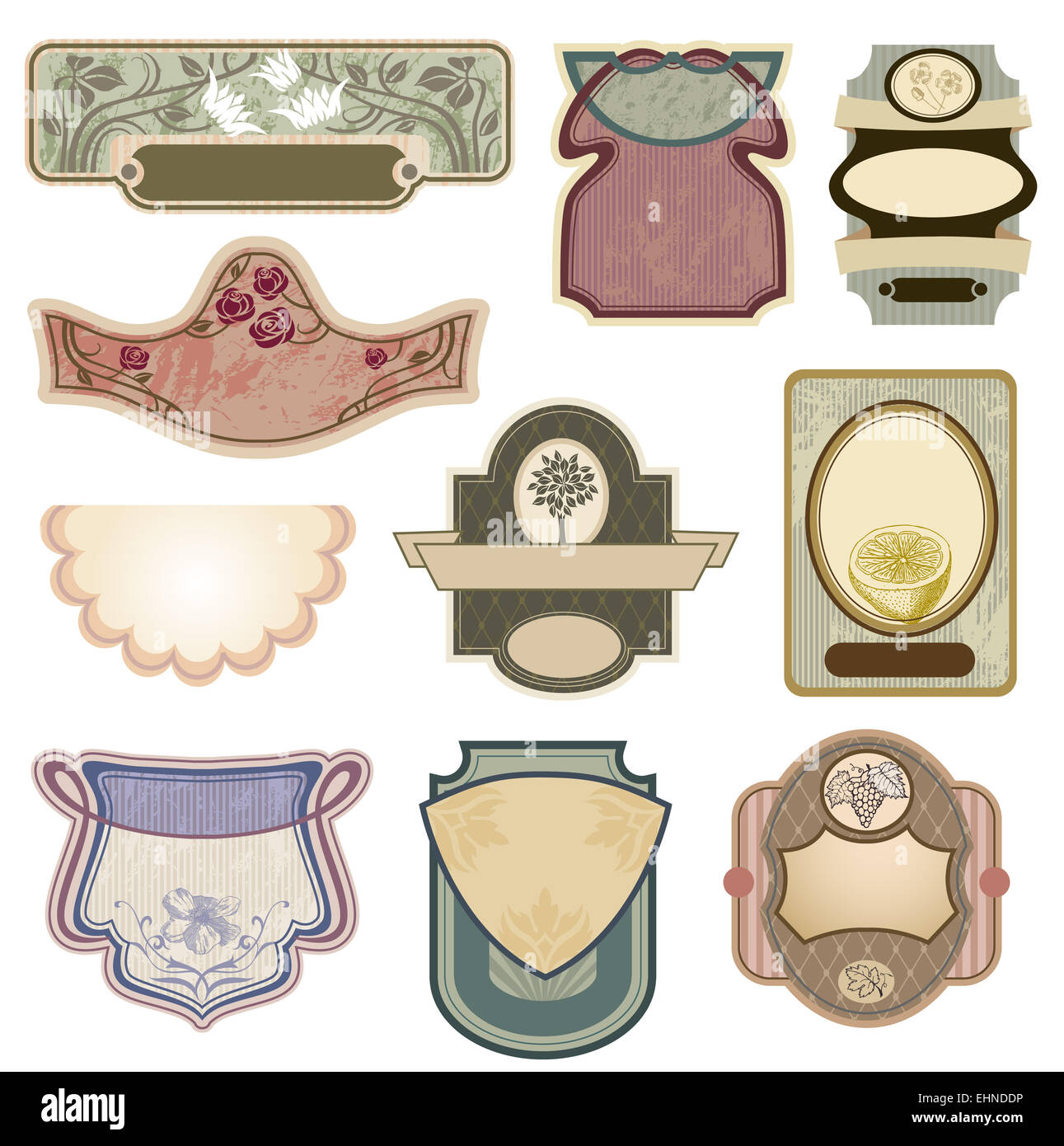 Ornate vintage labels Stock Photo - Alamy