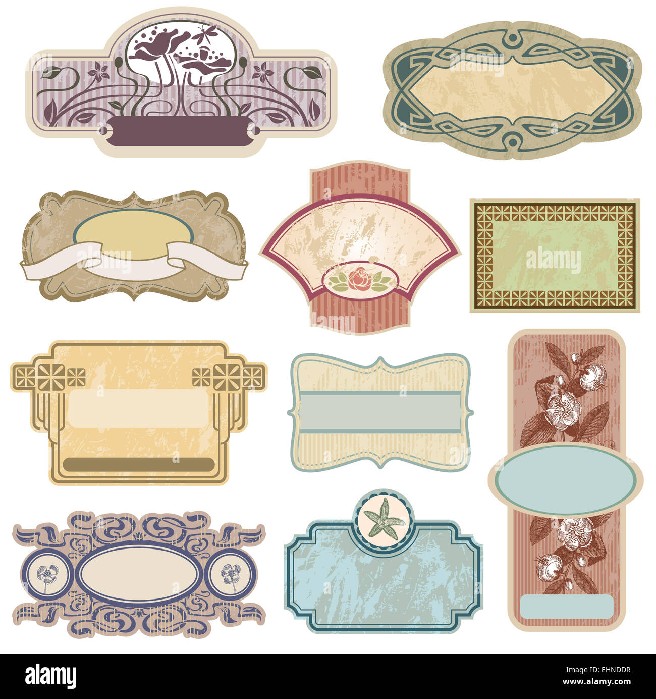 Ornate vintage labels Stock Photo - Alamy