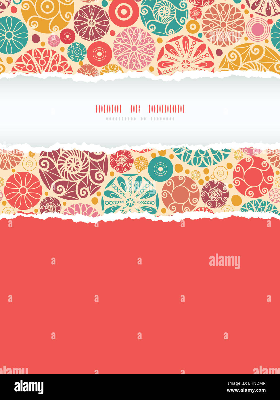 Abstract decorative circles vertical torn frame seamless pattern background Stock Photo - Alamy