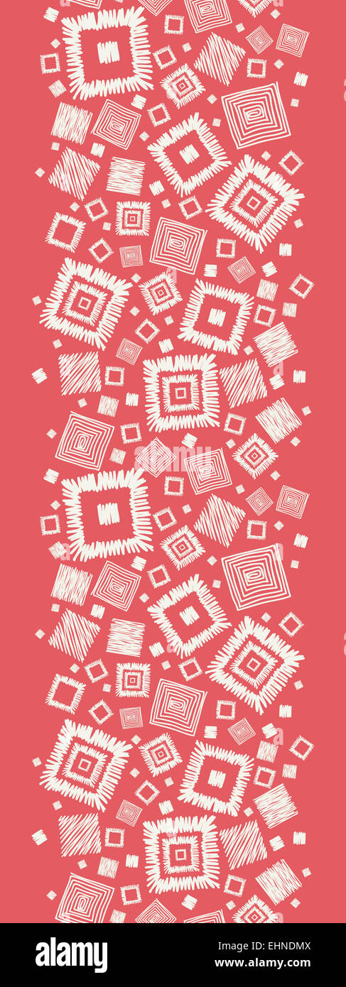 Geometric squares texture vertical seamless pattern border Stock Photo ...