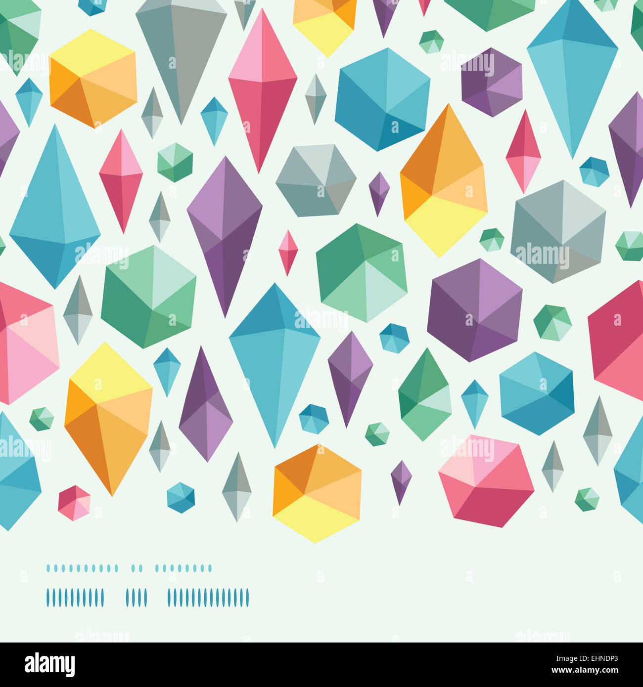 hanging geometric shapes horizontal border seamless pattern background ...