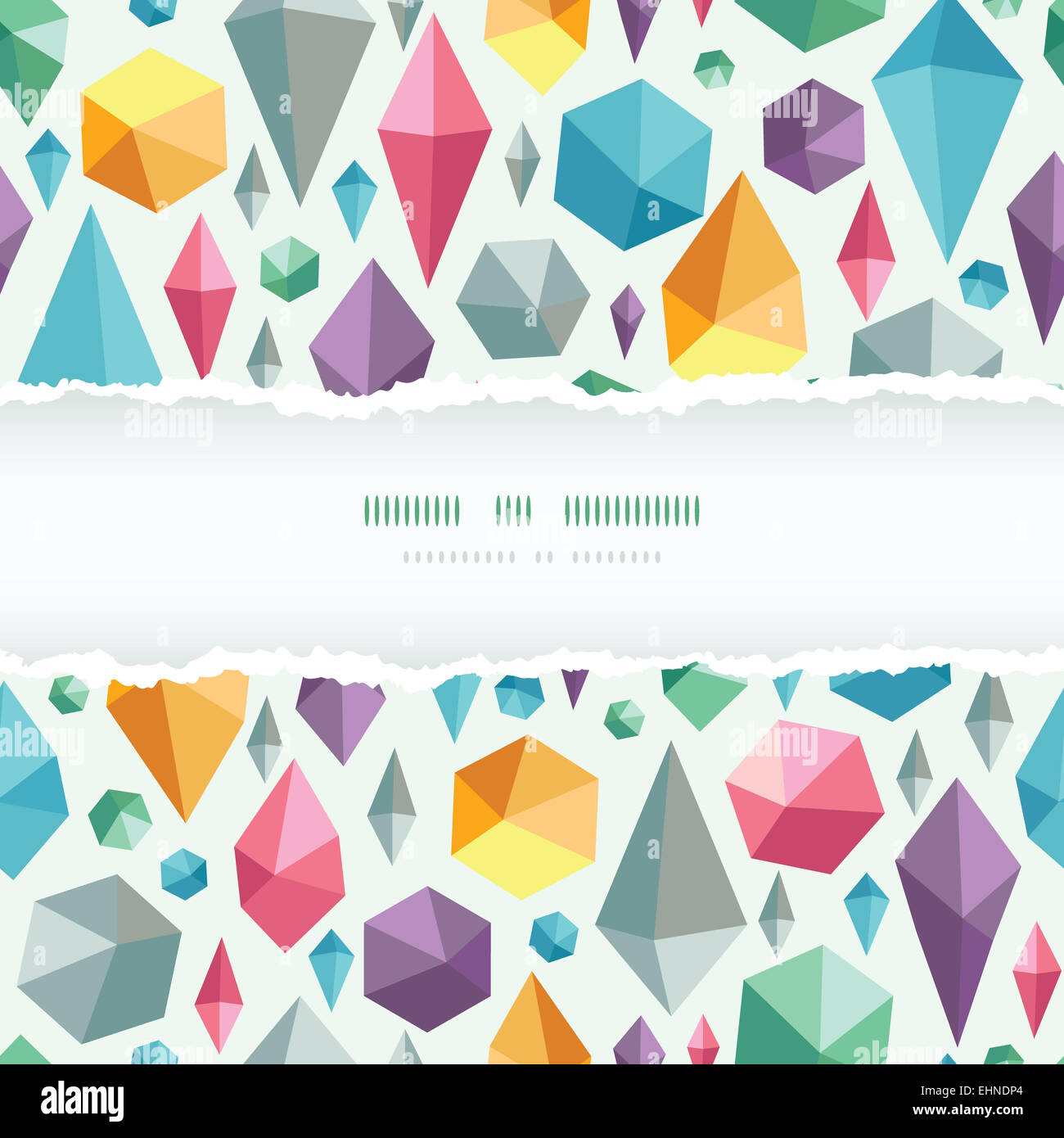 hanging geometric shapes horizontal torn frame seamless pattern background Stock Photo - Alamy