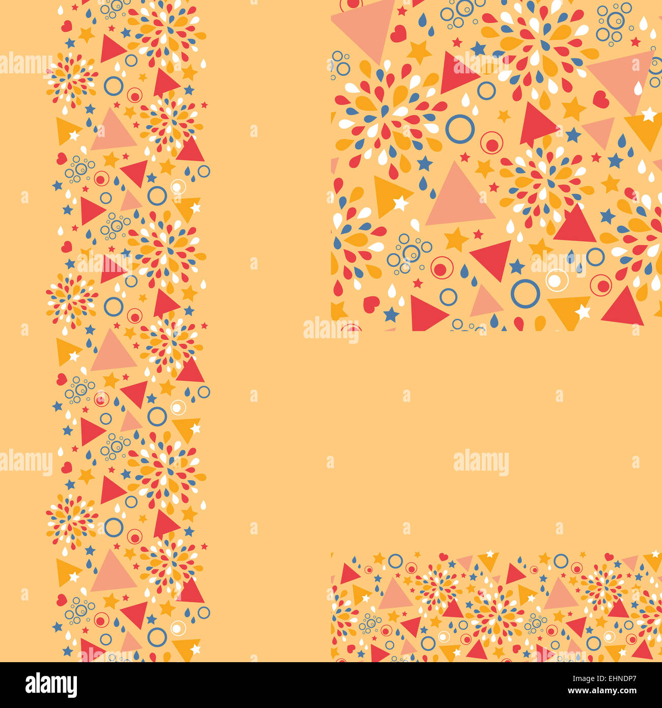 Set of abstract celebration seamless pattern and borders Stock Photo ...