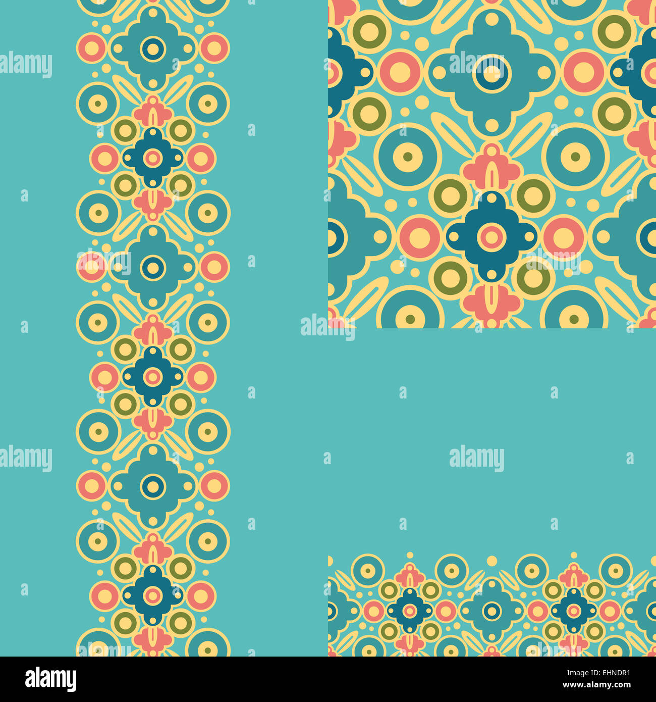 Set of geometric seamless pattern and borders backgrounds Stock Photo ...