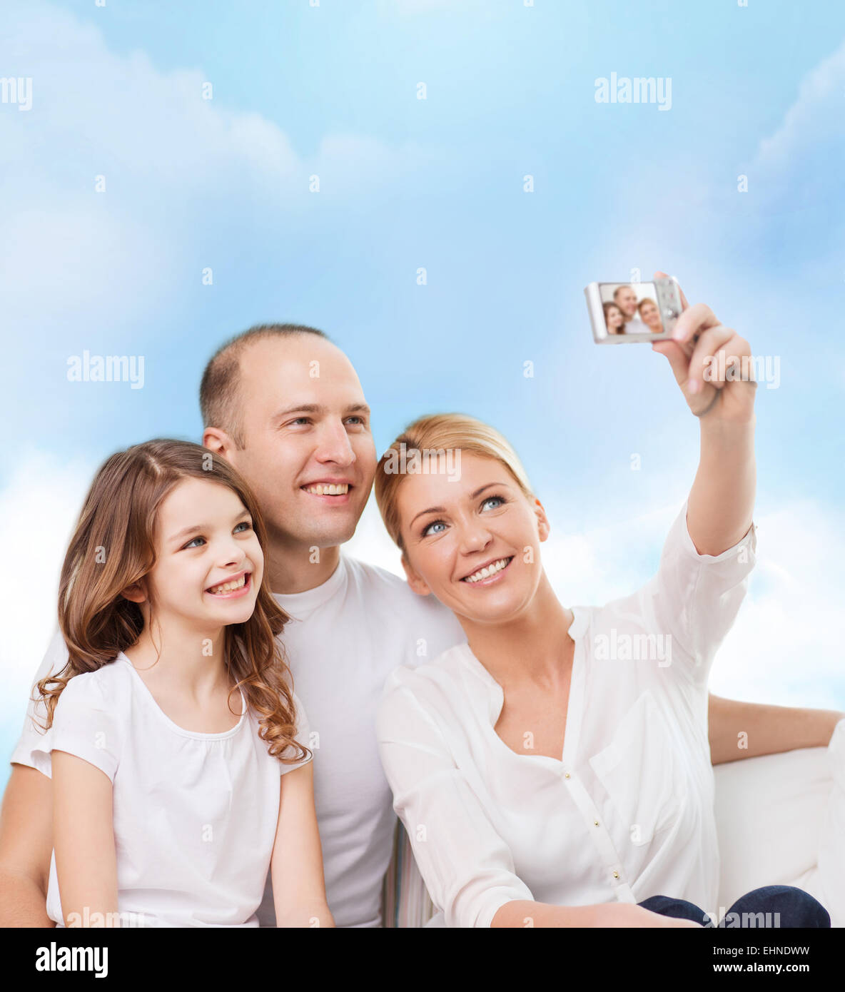 happy family with camera at home Stock Photo - Alamy