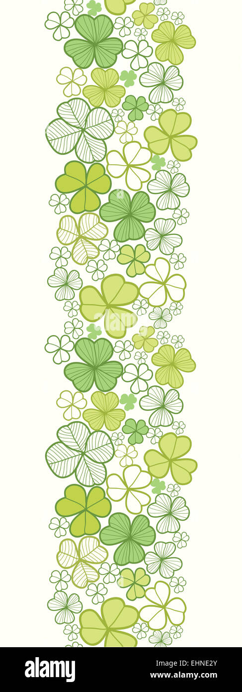 Clover line art vertical seamless pattern background border Stock Photo ...