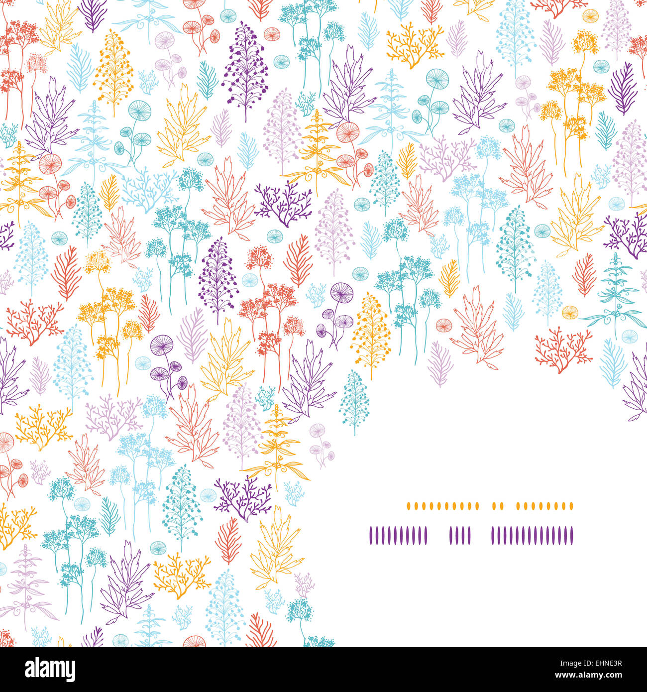 Colorful flowers and plants corner pattern background Stock Photo - Alamy