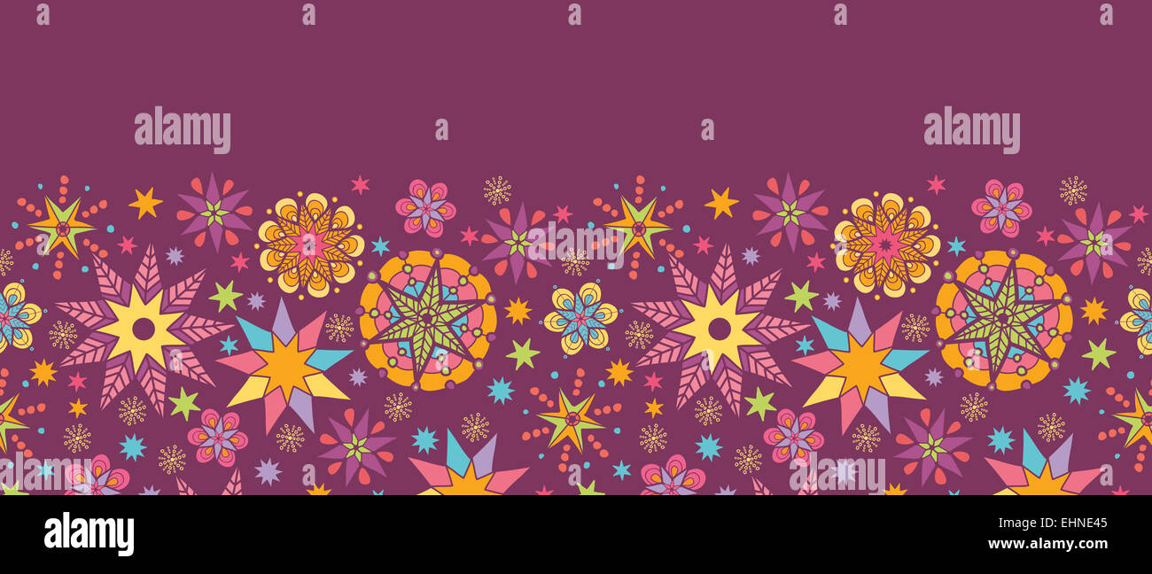 Colorful stars horizontal seamless pattern background border Stock ...