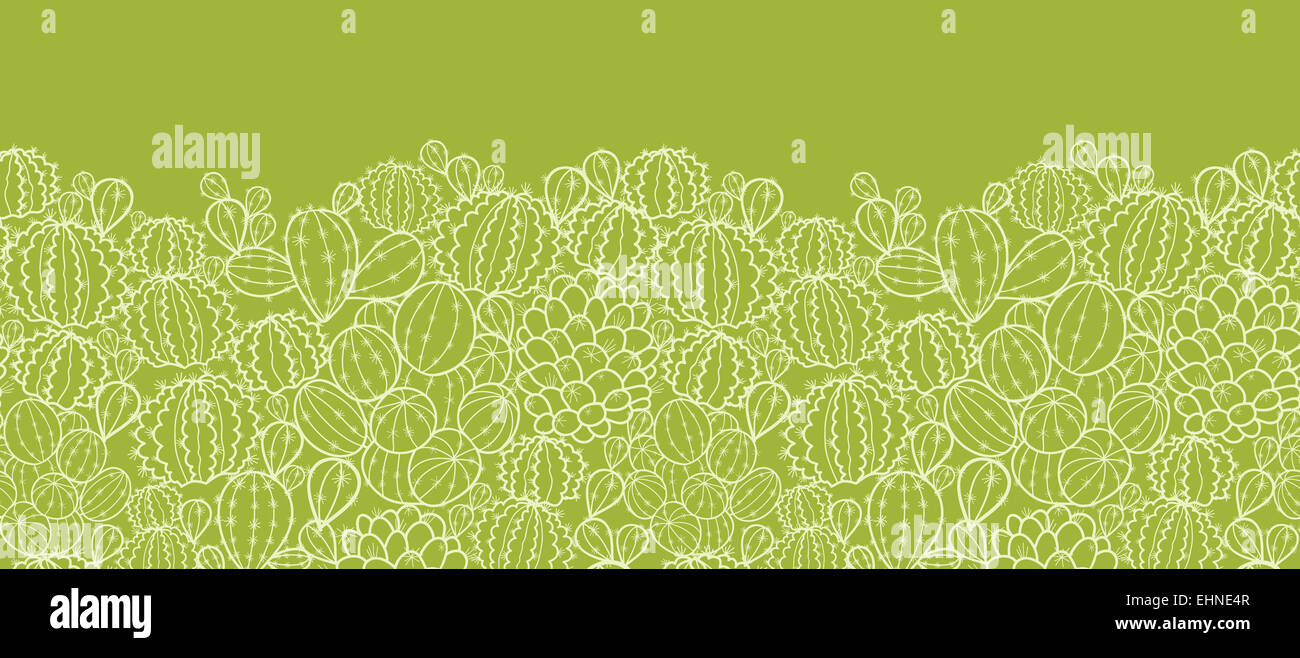 Cactus plants horizontal seamless pattern background border Stock Photo ...
