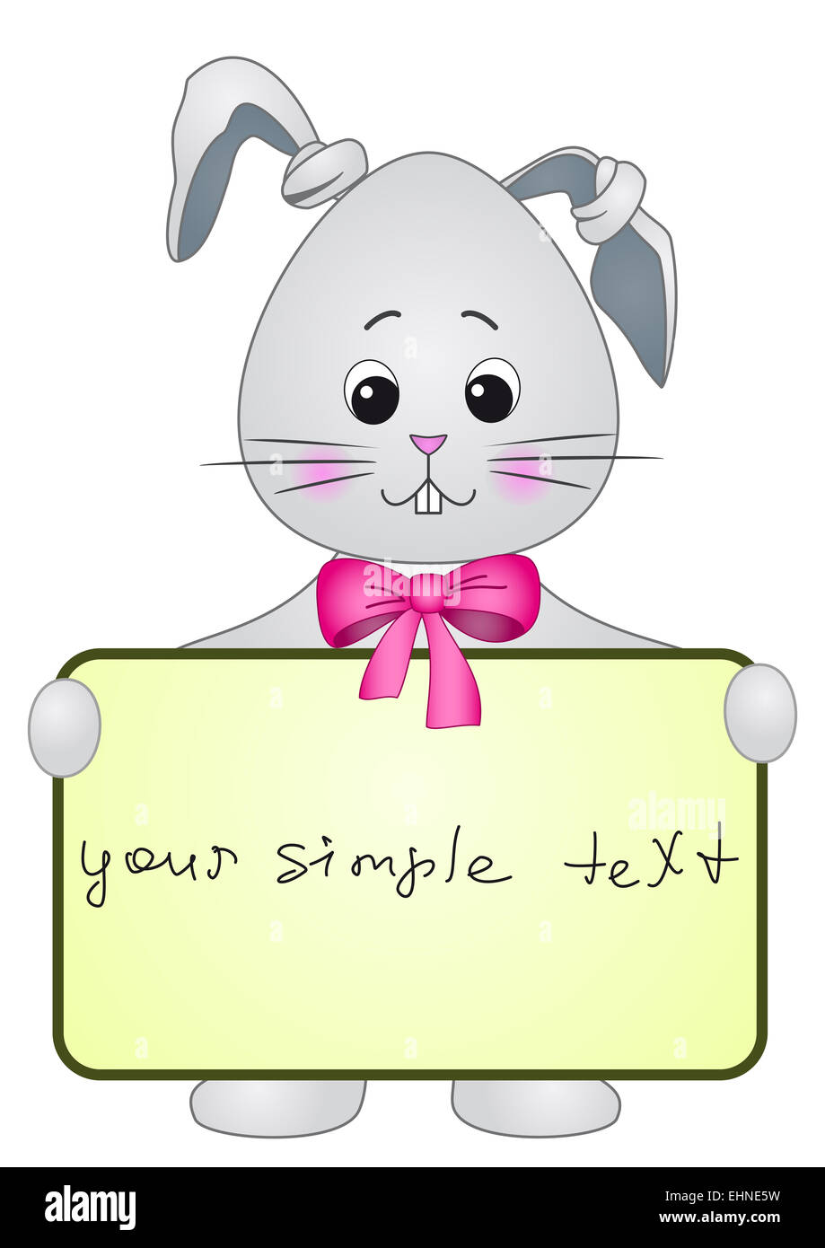 Rabbit with the poster Stock Photo - Alamy