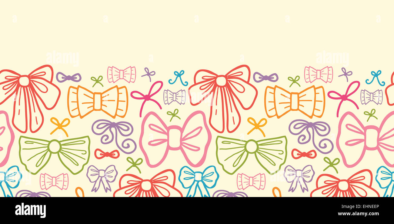Colorful bows horizontal seamless pattern background border Stock Photo ...