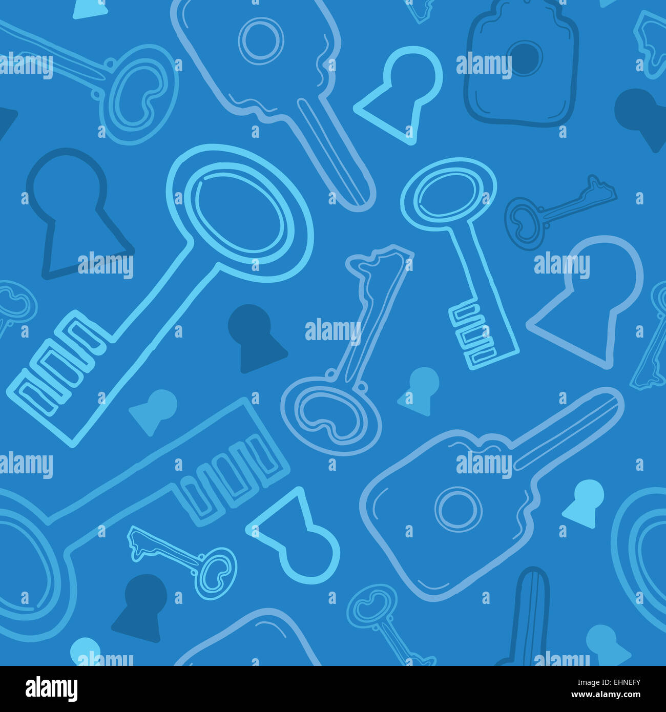 Blue keys seamless pattern background Stock Photo - Alamy