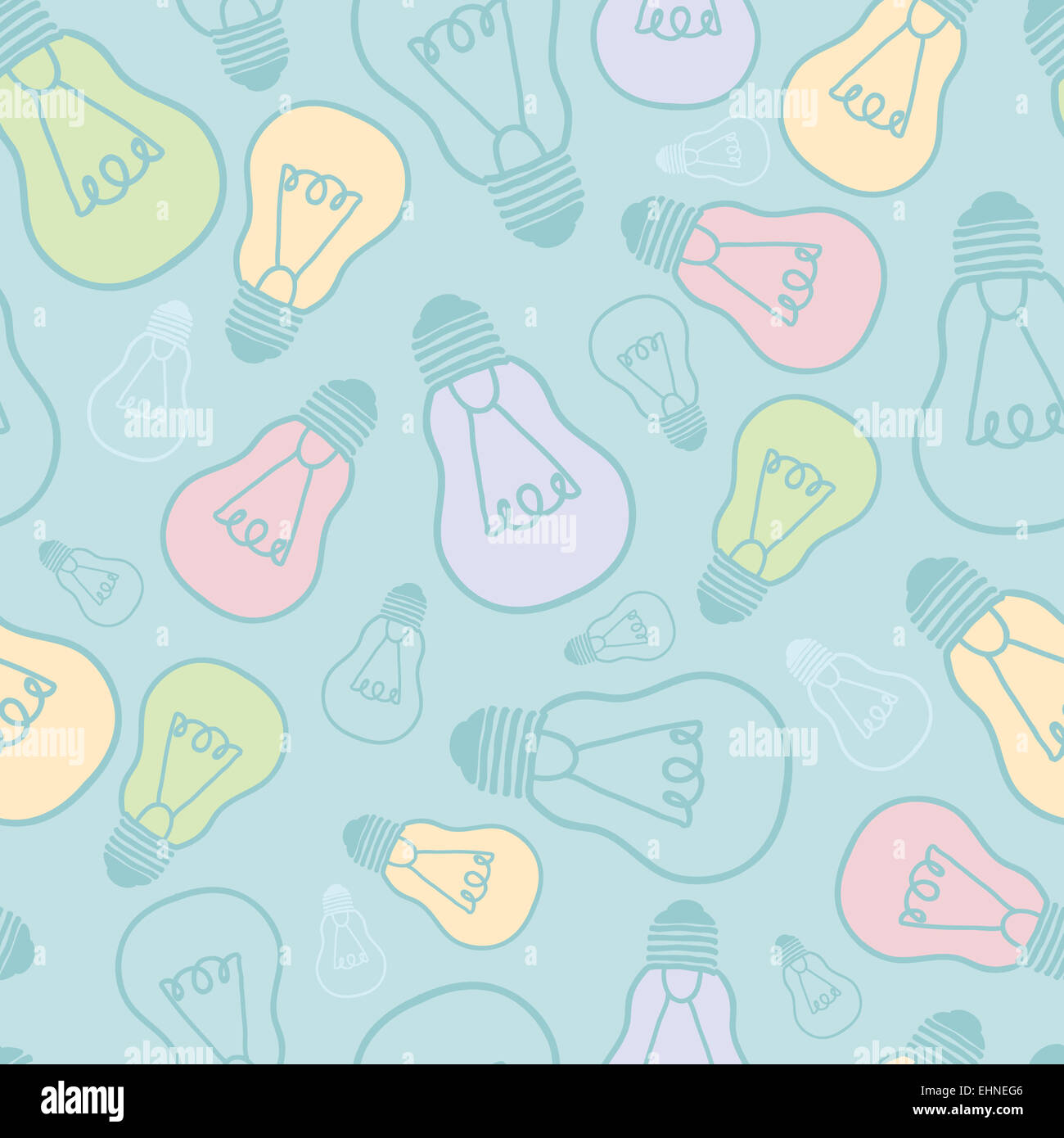 Colorful light bulbs seamless pattern background Stock Photo - Alamy
