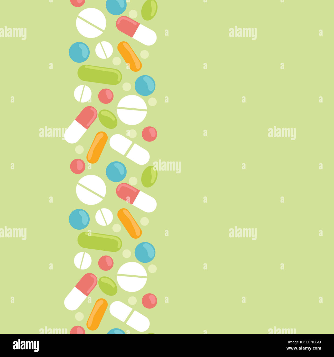 Pills vertical seamless pattern background border Stock Photo - Alamy