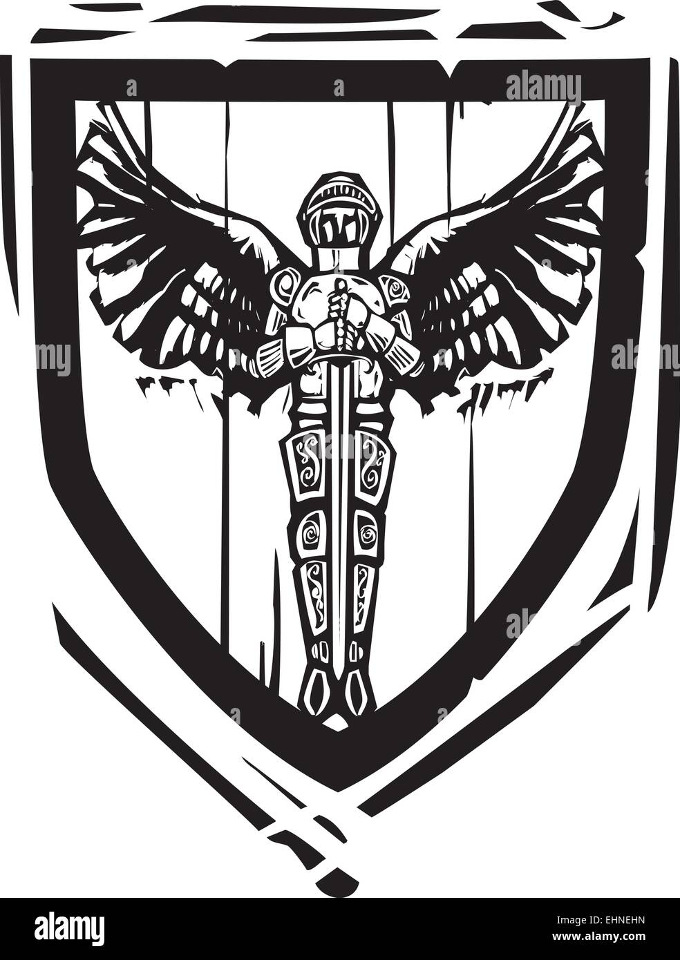 Winged shield Stock Vector Images - Alamy