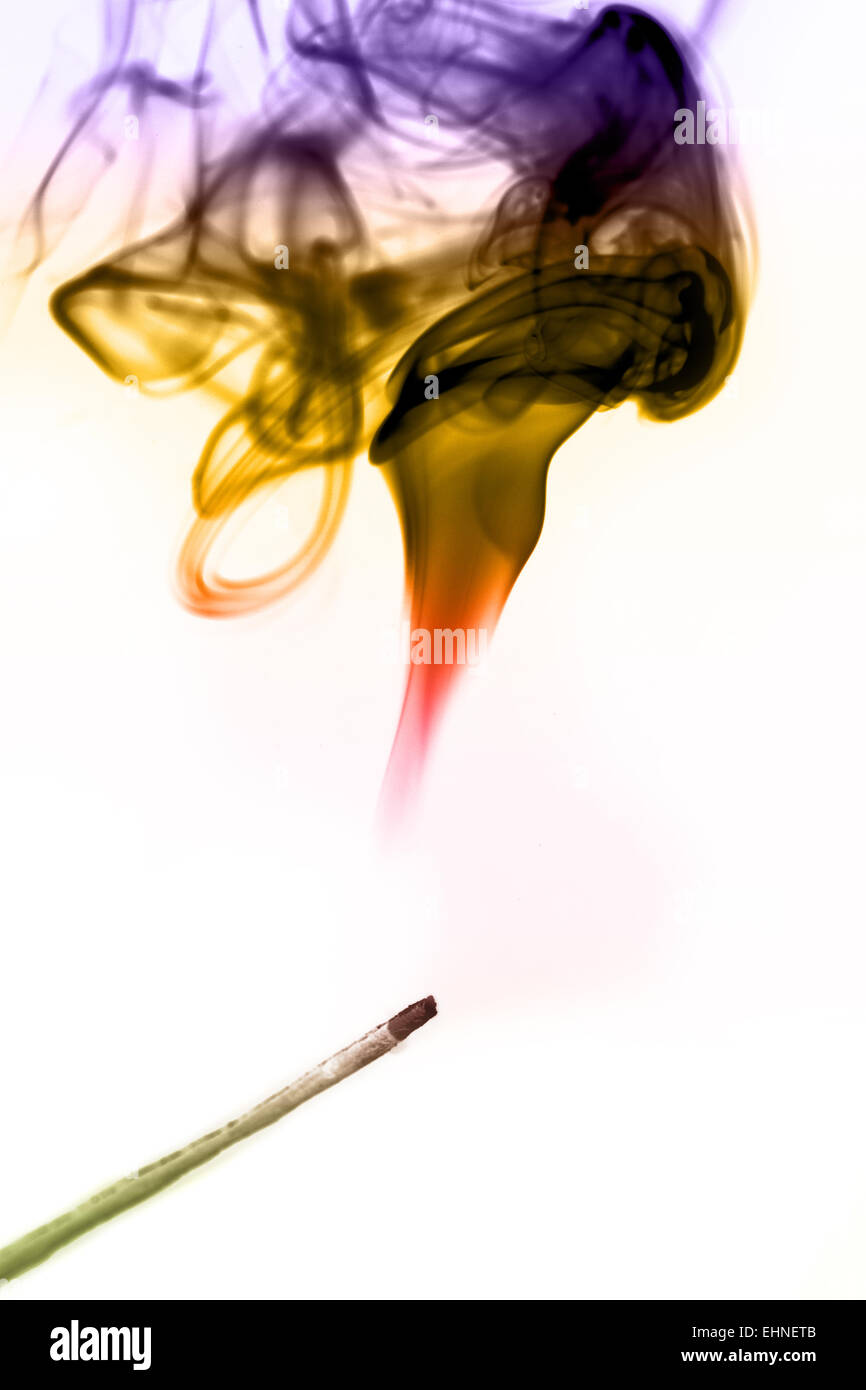 color smoke in white background Stock Photo - Alamy