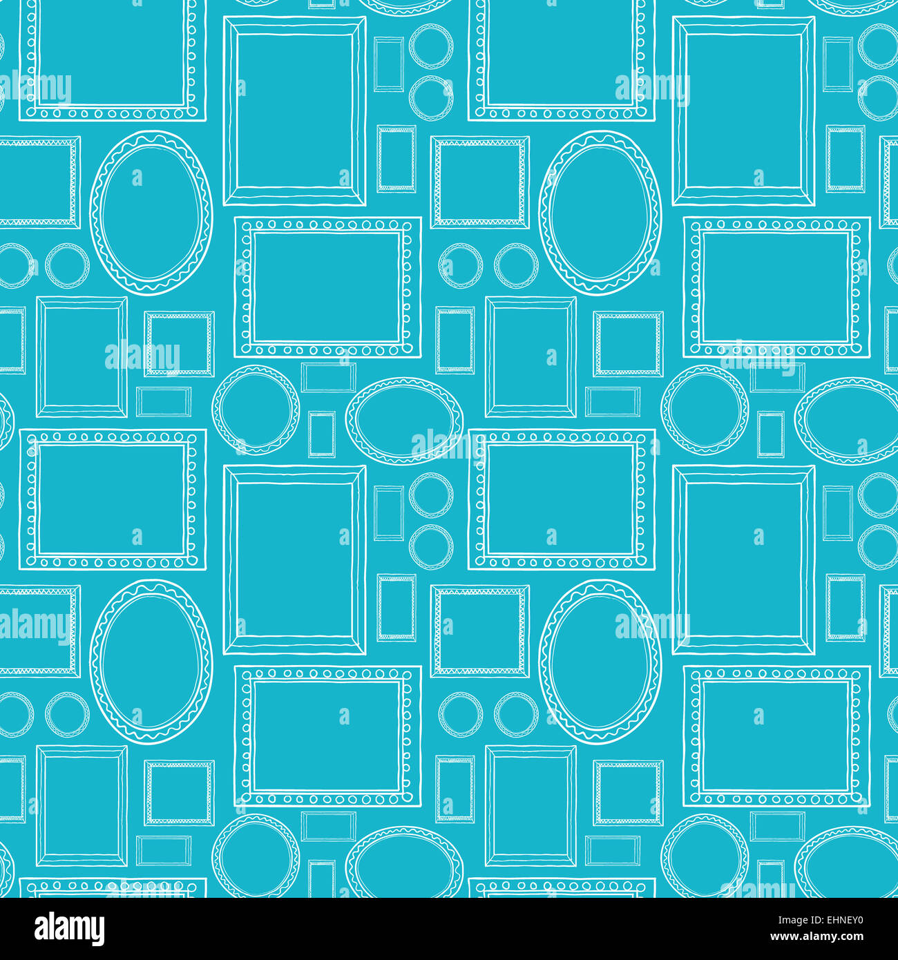 Blue blank picture frames seamless pattern background Stock Photo - Alamy