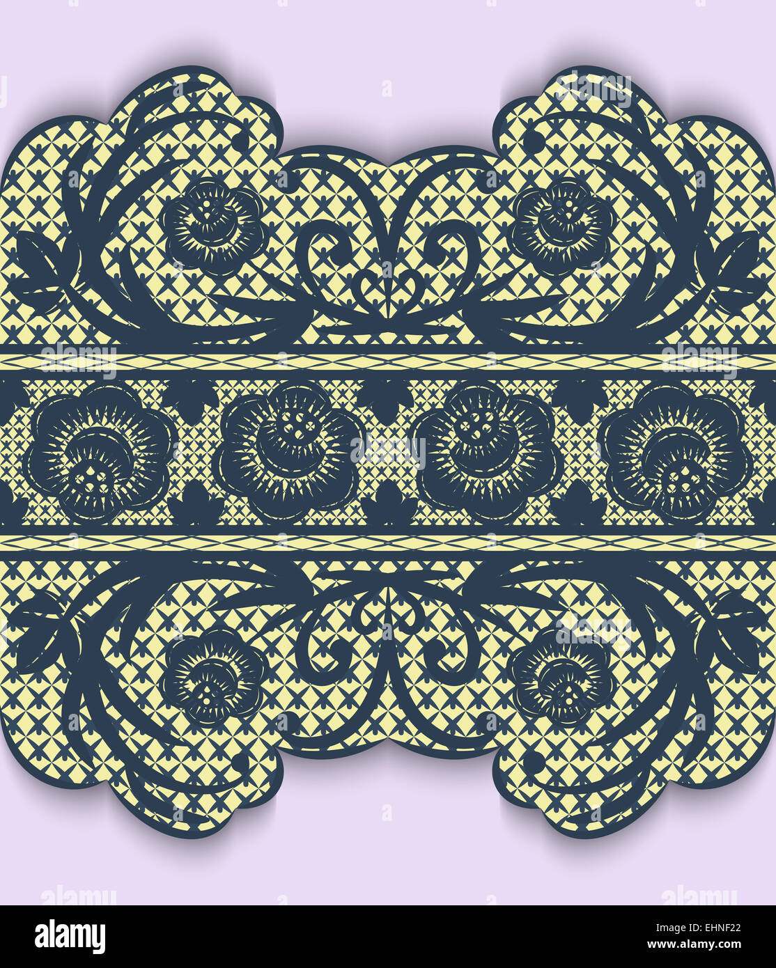 Seamless lace ribbon with flowers Stock Photo - Alamy