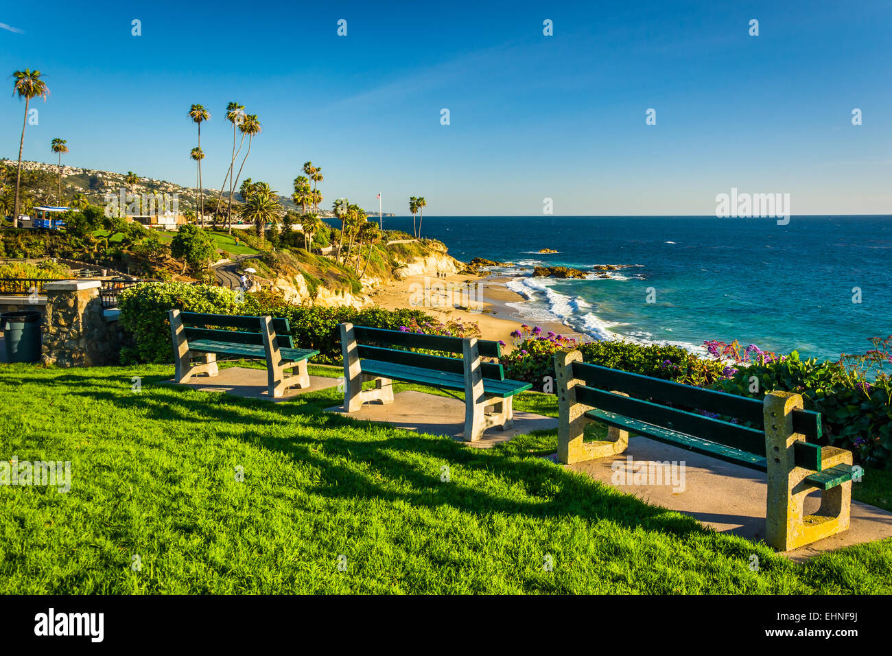 Beach benches landscape hi-res stock photography and images - Alamy