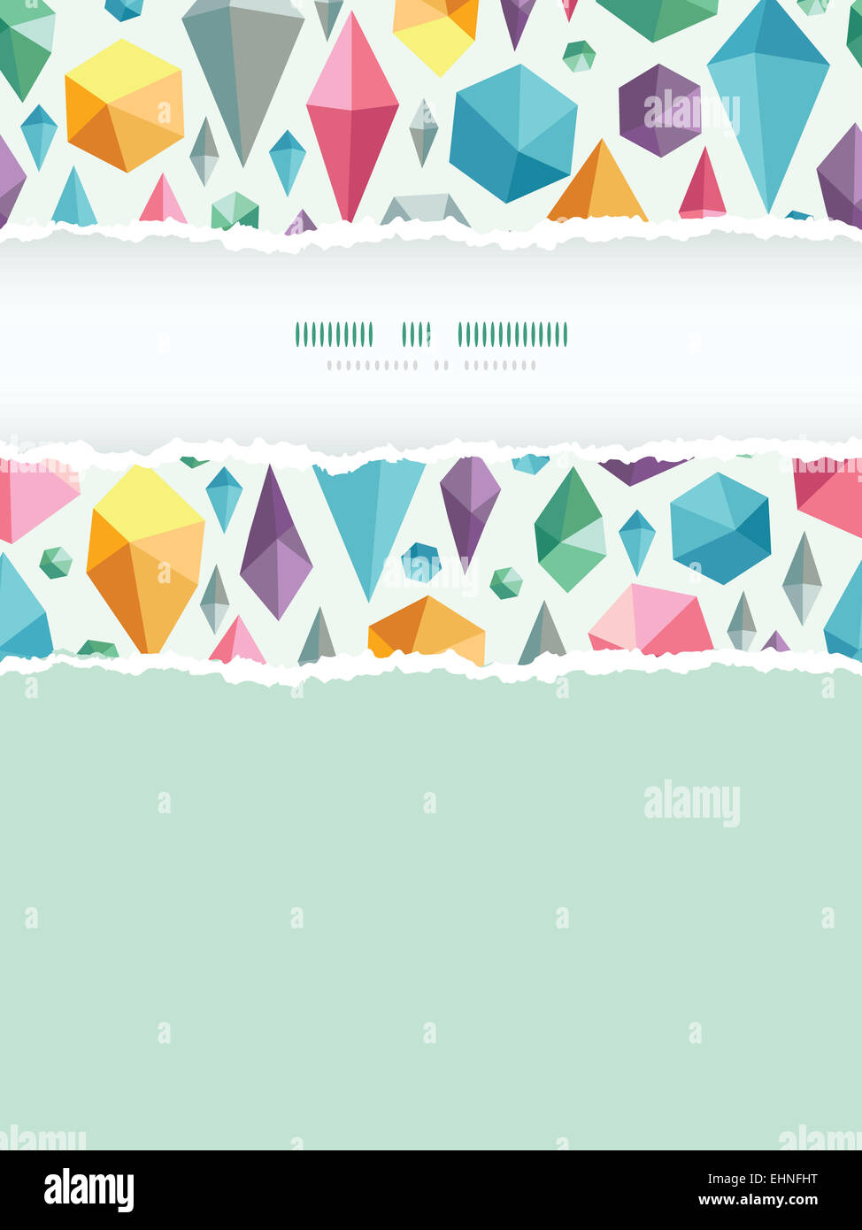 hanging geometric shapes vertical torn frame seamless pattern background Stock Photo - Alamy