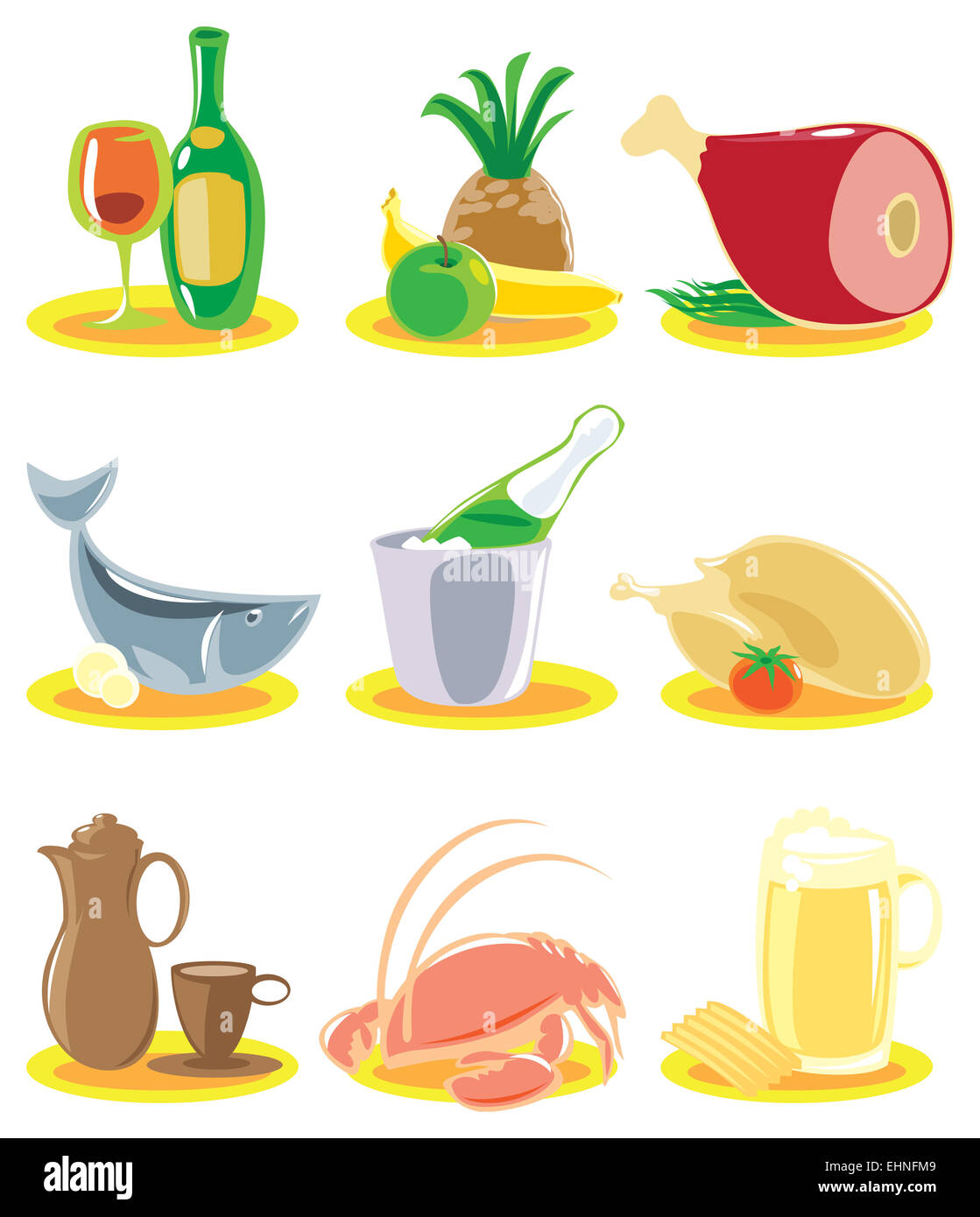 Icons for restaurant menu Stock Photo - Alamy