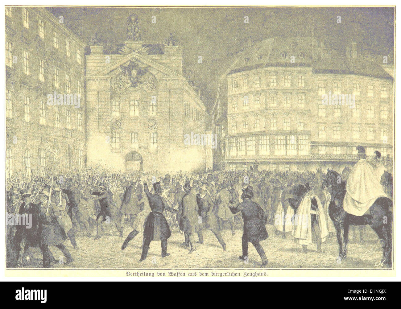 This 1898 illustration by Bach shows the distribution of weapons from ...