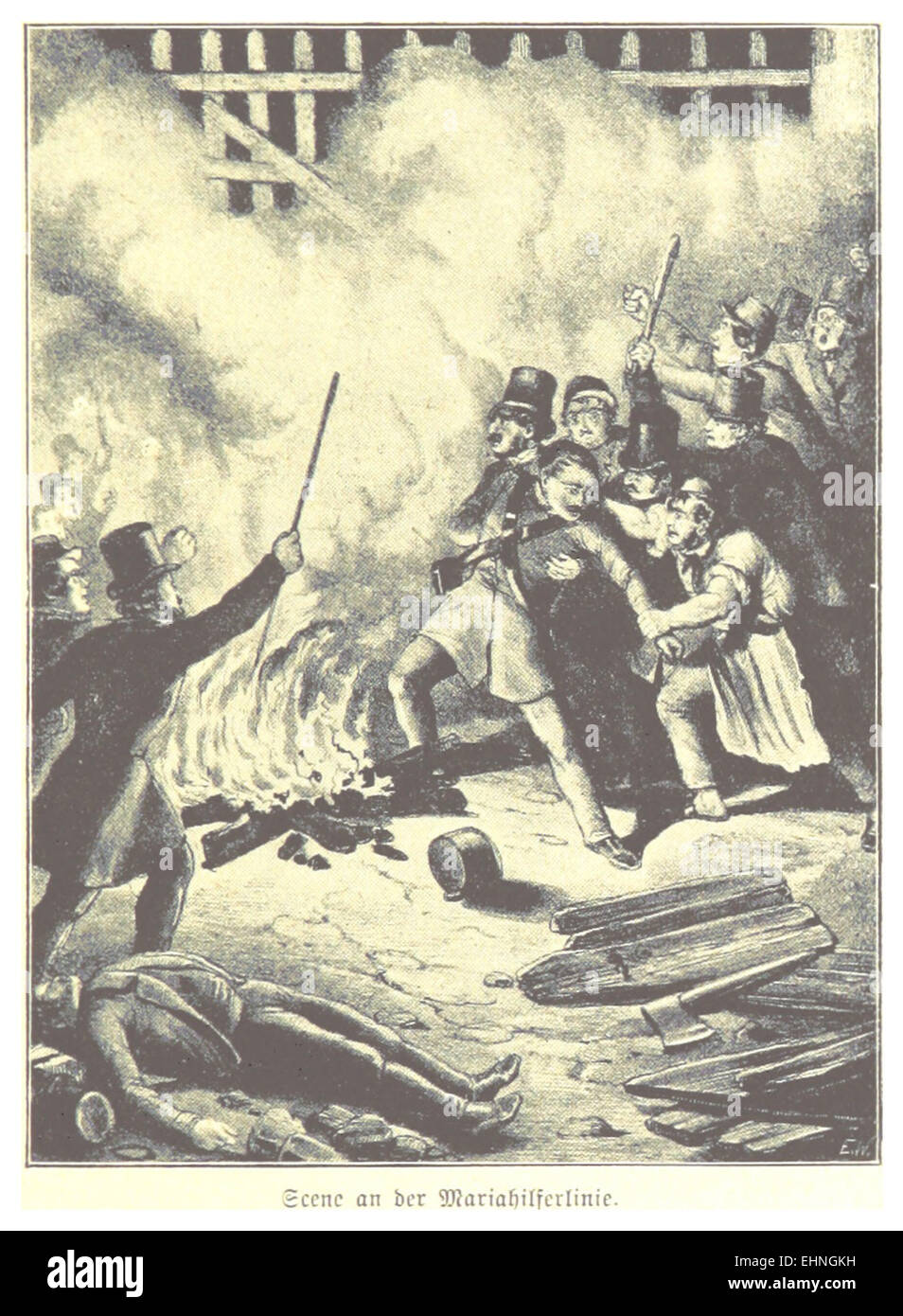 An 1898 illustration depicting the Mariahilfer Defense Line, a ...