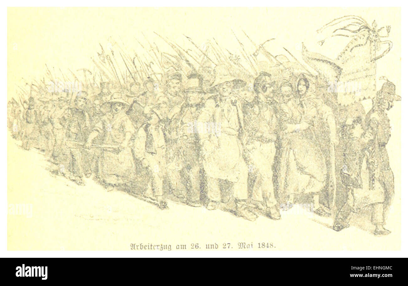 An 1898 illustration depicting the workers' trains (Arbeiterzug) of May ...