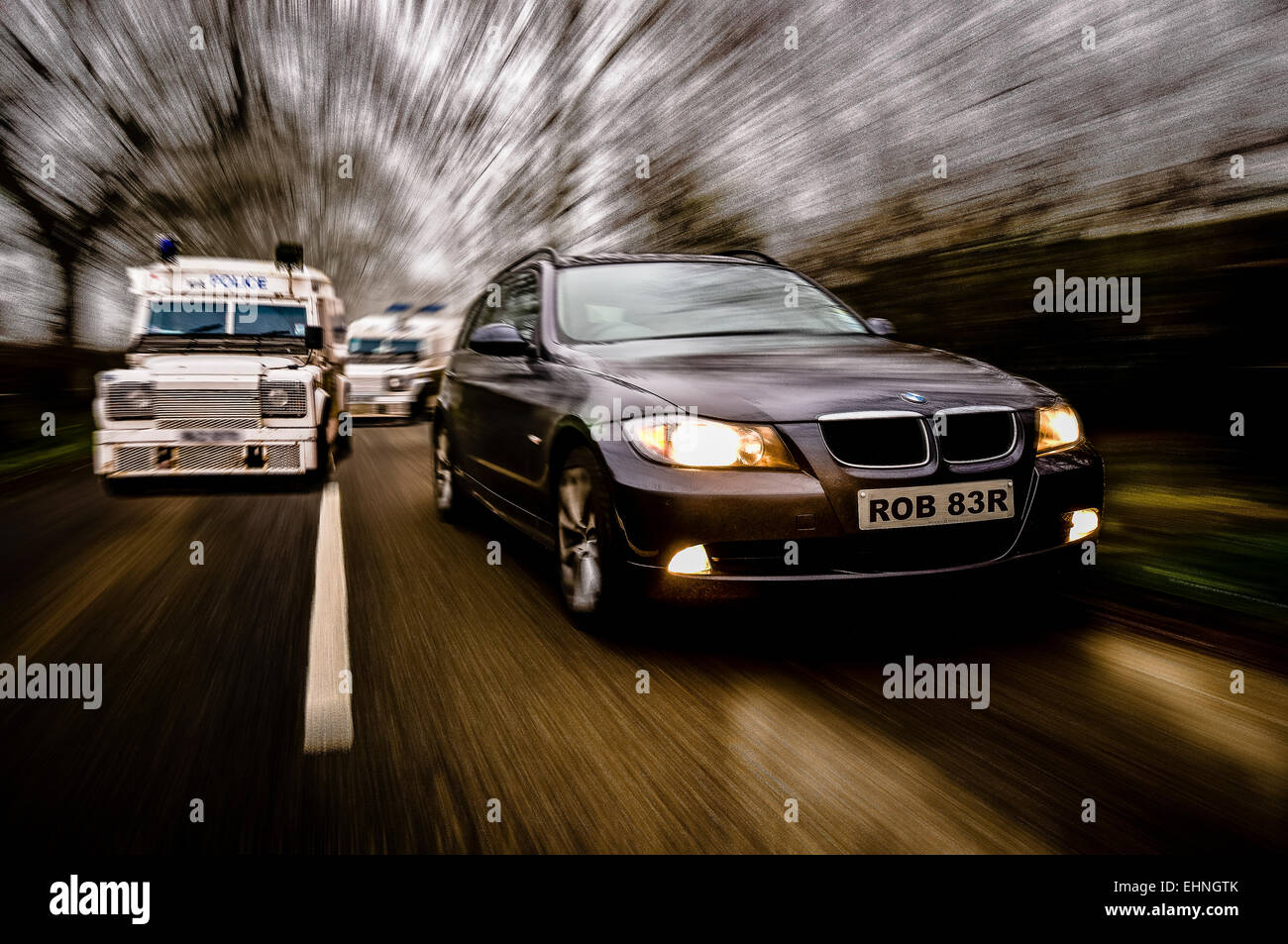 Police car chasing a car hi-res stock photography and images - Alamy
