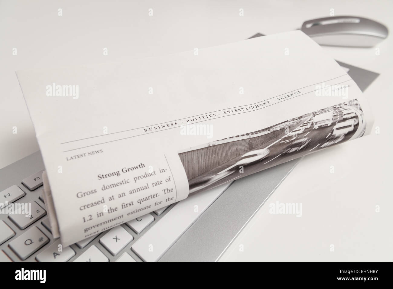 newpaper blank on a desk Stock Photo - Alamy