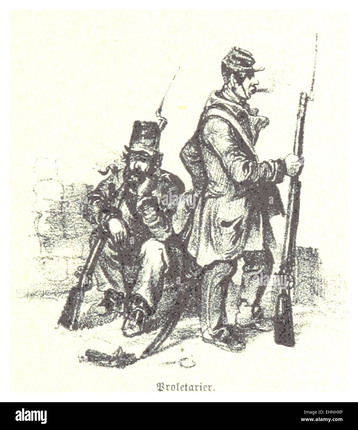 This 1898 illustration by Bach depicts armed proletarians, symbolizing ...