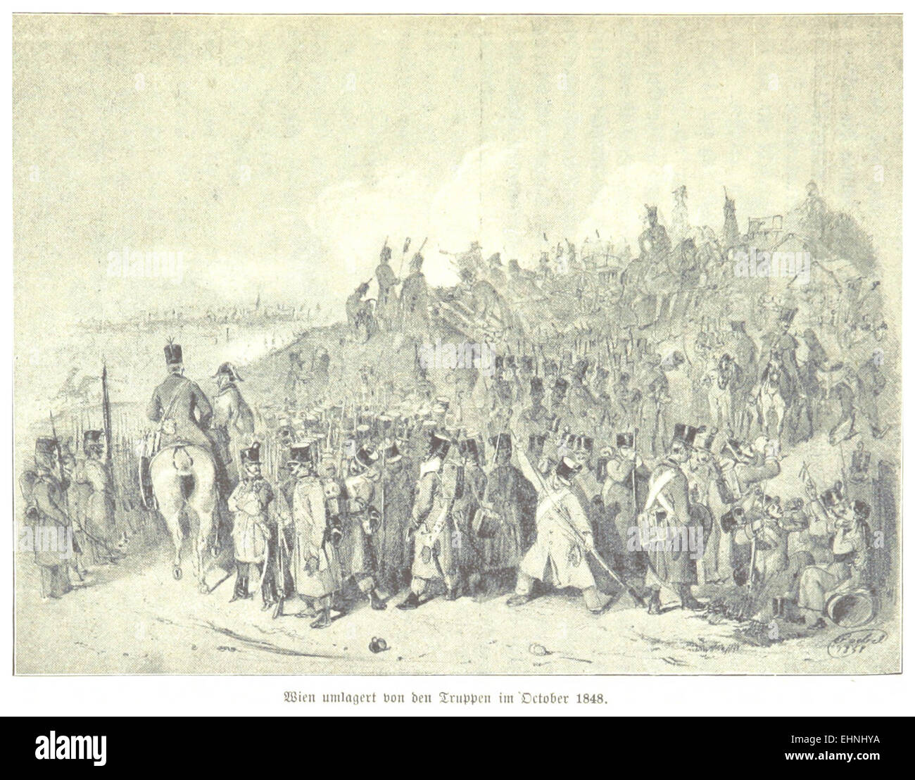 This 1898 illustration by Bach depicts the siege troops surrounding ...